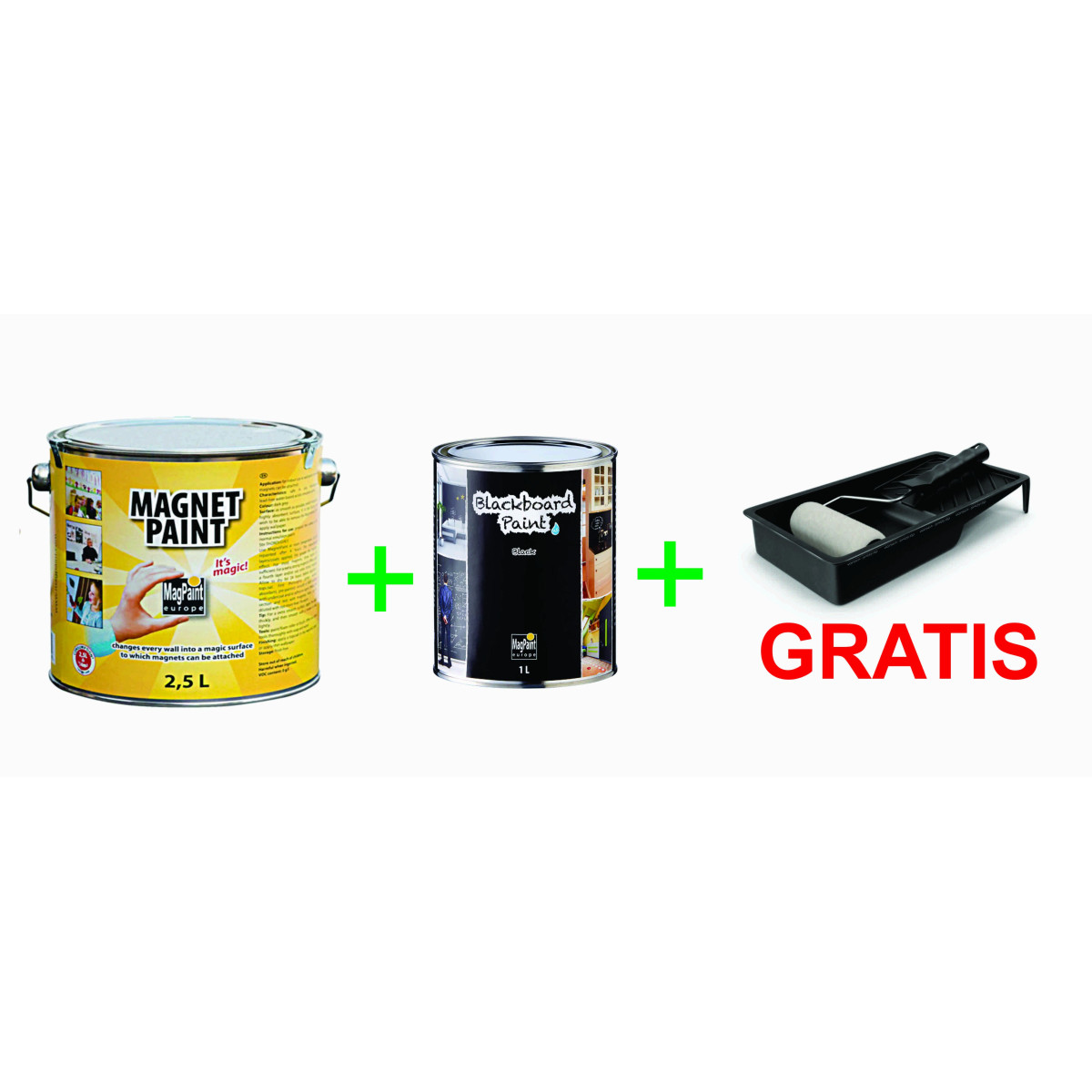 Combo Vopsea Magnetica+ Vopsea Cu Efect De Tabla De Scris Neagra - ABW ...