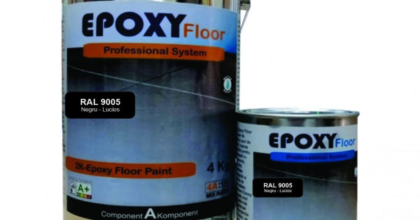 Vopsea Epoxidica Garaj Neagra RAL 9005-Trafic Auto 5 Kg Epoxy Floor ...